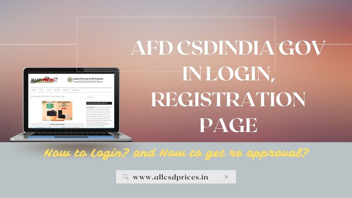 AFD CSDIndia Gov in Login, Registration Page 2025